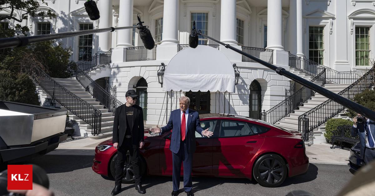 Skurrile Werbeaktion: Donald Trump kauft einen Tesla vor Weißem Haus