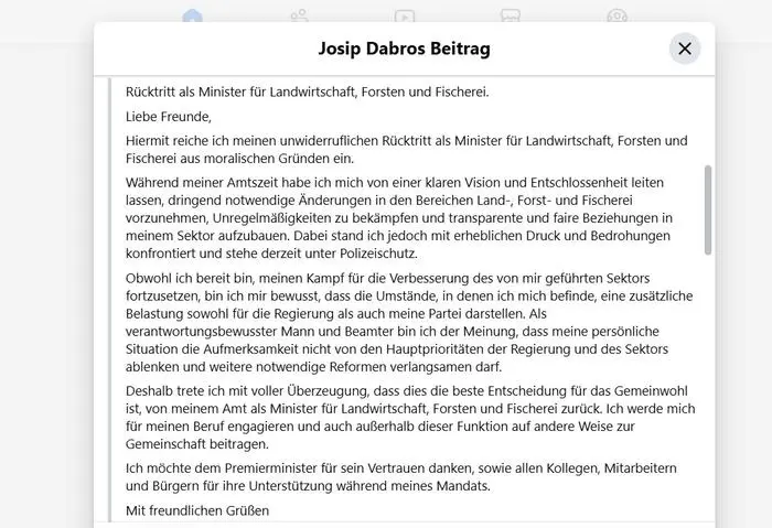Waffe aus Auto abgefeuert: Kroatiens Vize-Premier tritt zurück