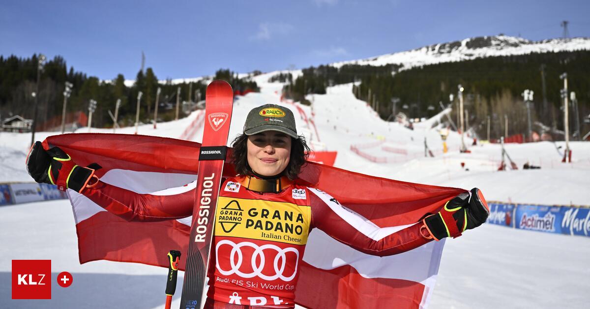 Ski Alpin: Julia Scheib sichert sich mit Aare-Sieg die Riesentorlauf-Kugel