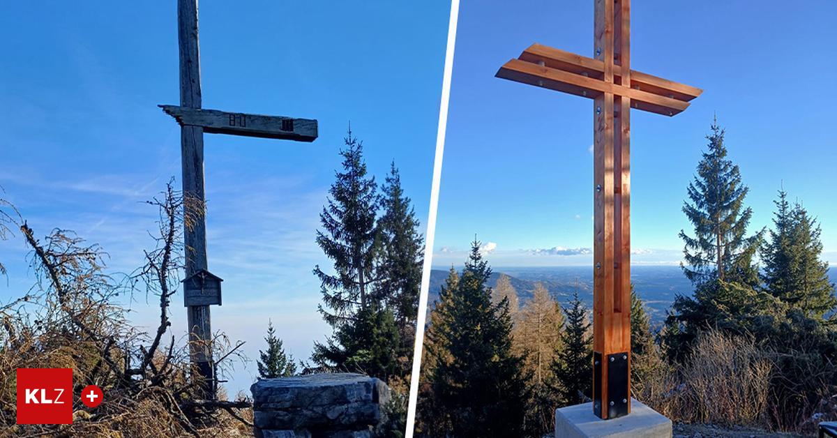 Nach Sturm am Zetz: Weizer Hausberg hat neues Gipfelkreuz