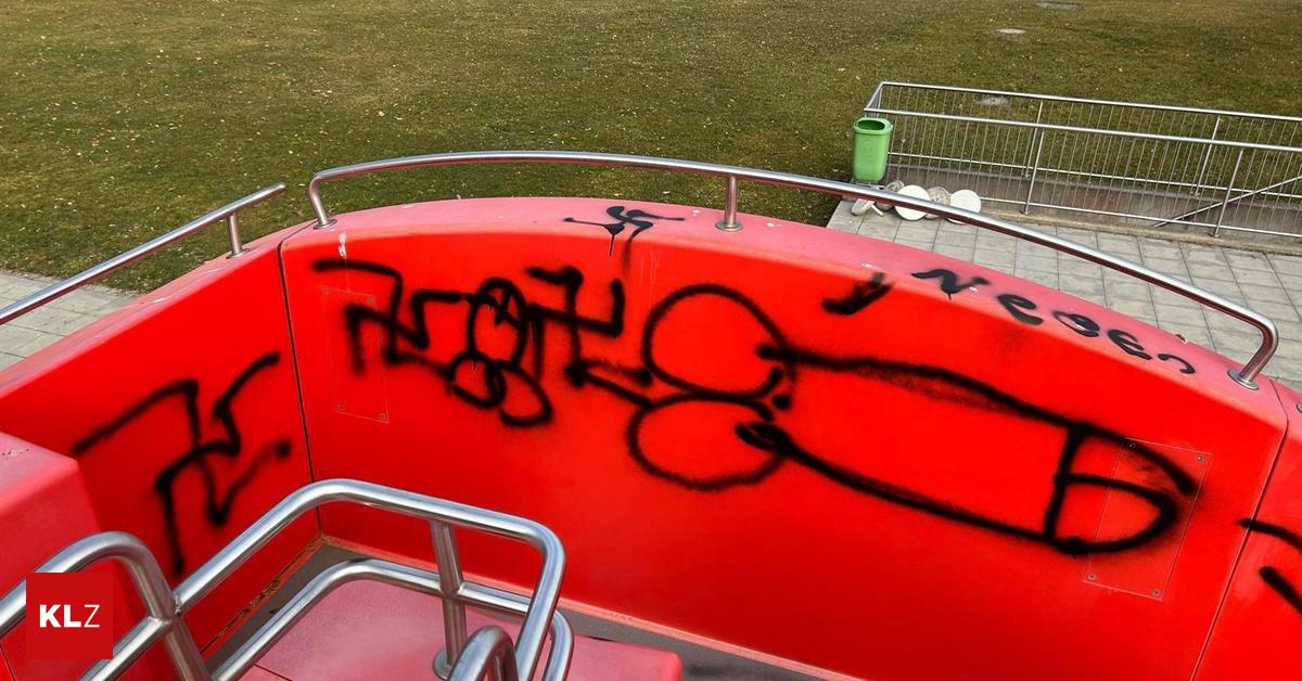 Hakenkreuze und obszöne Darstellungen im Freibad Fehring