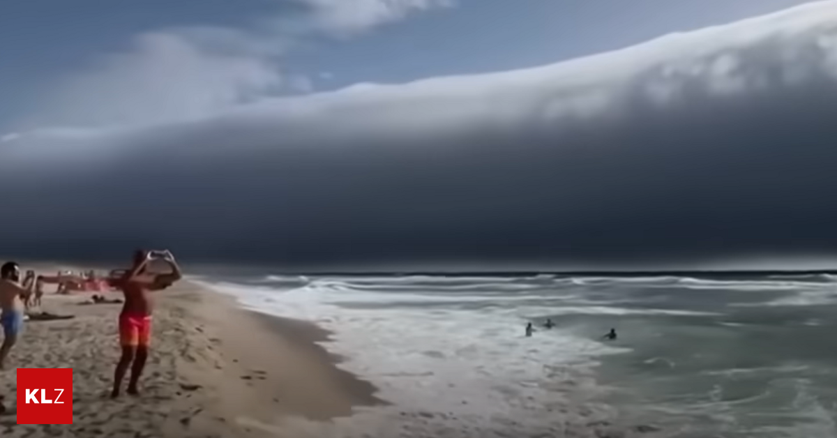 Wetterspektakel: Wolken-„Tsunami“ rollte auf die Küste Portugals zu