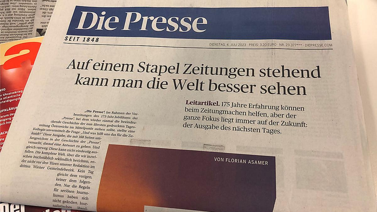 Die Presse feierte: Eine dicke Sonderausgabe zum 175-jährigen Jubiläum