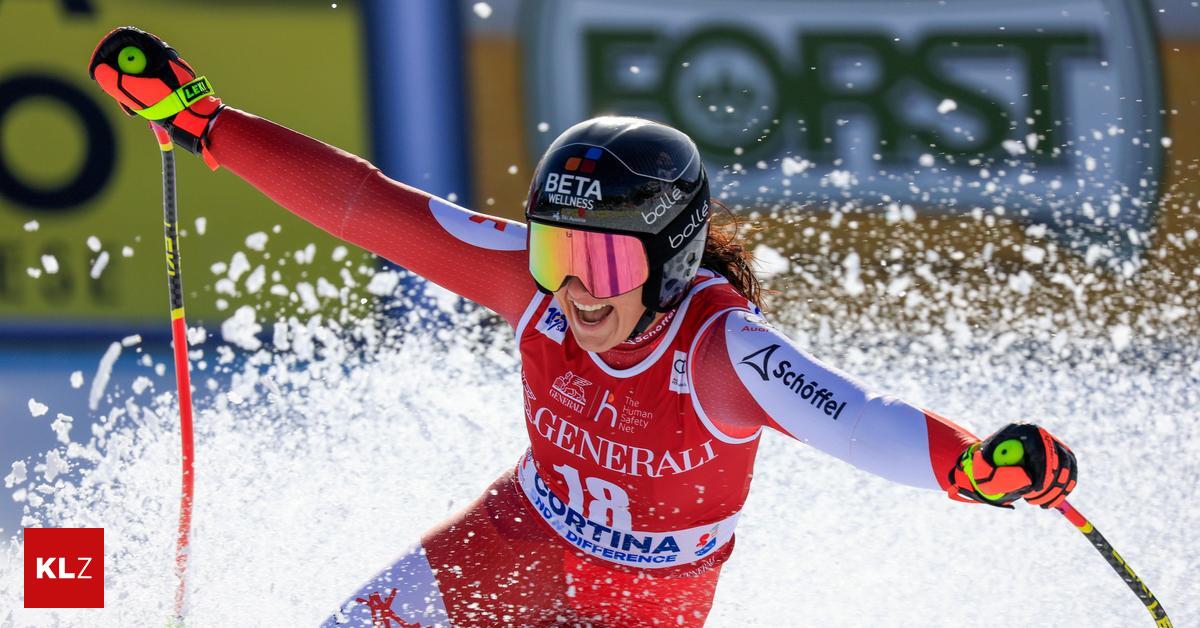 Abfahrt von Stürzen überschattet: Stephanie Venier fährt in Cortina zu ...
