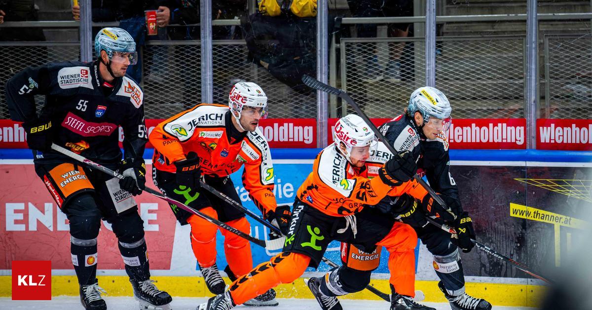 Eishockey: Graz 99ers feiern Sieg gegen die Vienna Capitals