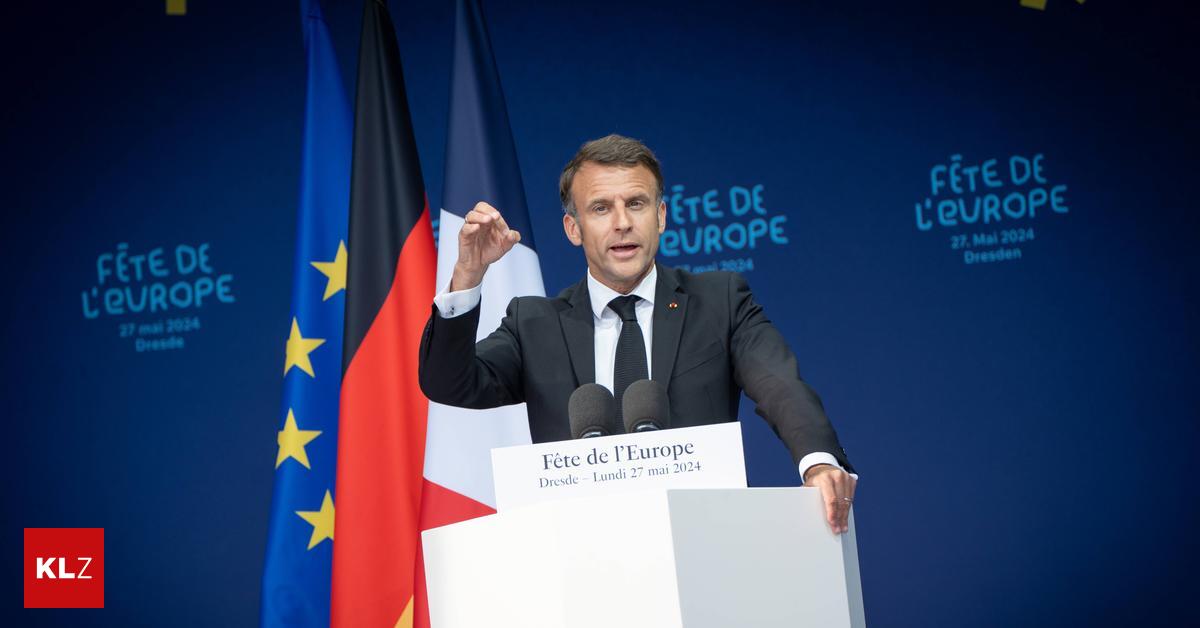 Macron warnt in Dresden vor Extremen und ruft zur Verteidigung Europas auf