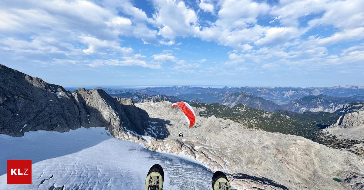 Einfache Sprache: Gleitschirm-Flug vom Dachstein