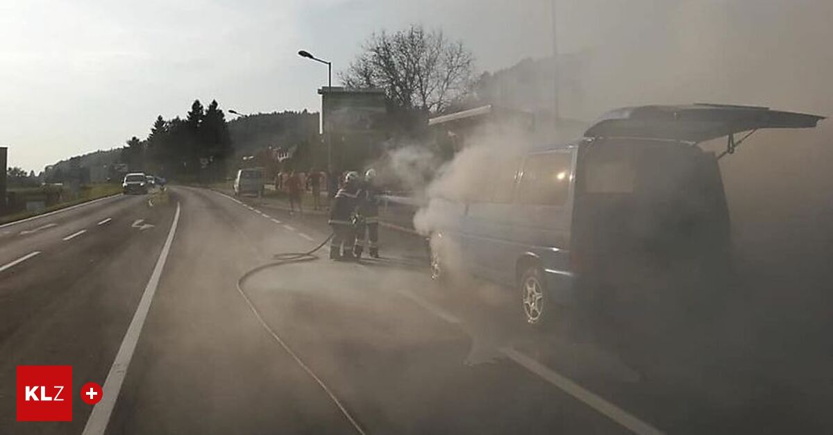 Auf der B65: VW Bus brannte in Ludersdorf aus