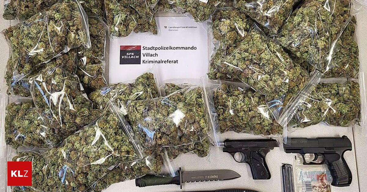 Pistole war geladen: 5,5 Kilo Cannabis und Waffen bei Hausdurchsuchung ...