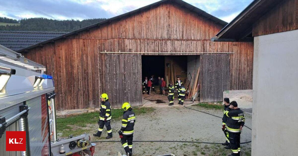 Kleinschlag bei Rohrbach: Holzdecke einer Scheune fing Feuer, rund 40 ...