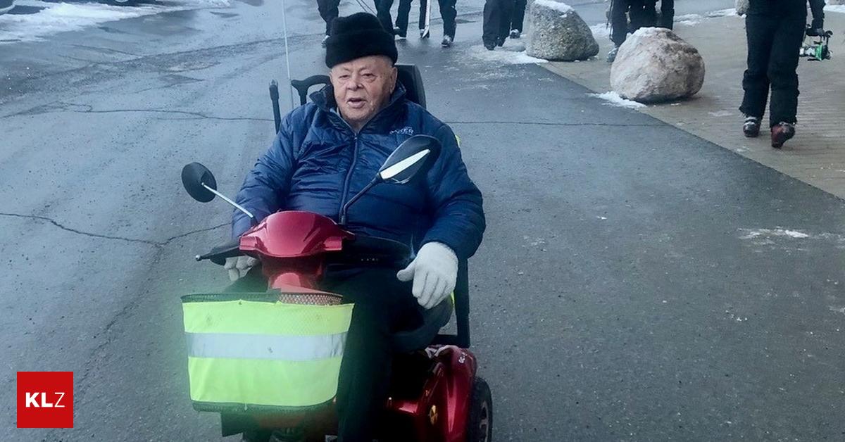 „Opa 1“ on tour: Der 97-jährige Tröpolacher trotzt den Minustemperaturen
