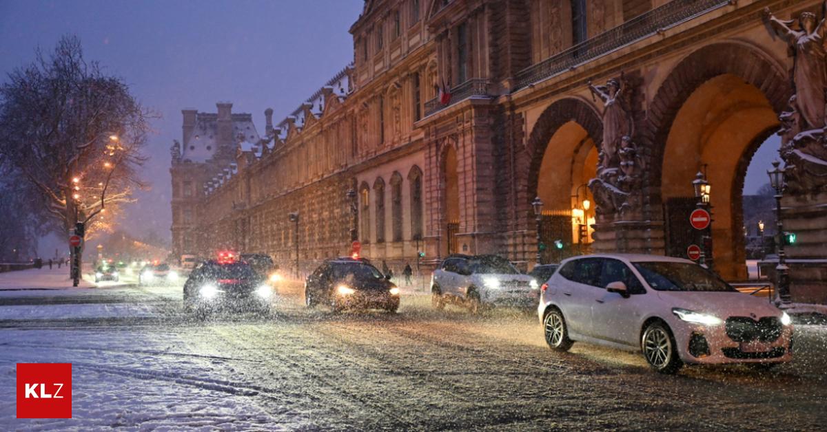 Paris: 1.000 Kilometer Stau im Großraum Paris wegen Schnee