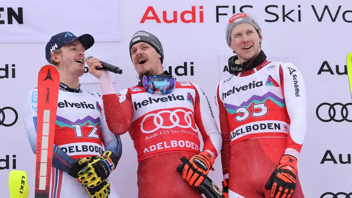 Slalom in Adelboden: Unterhaltsam: Manuel Feller singt sich nach dem ...
