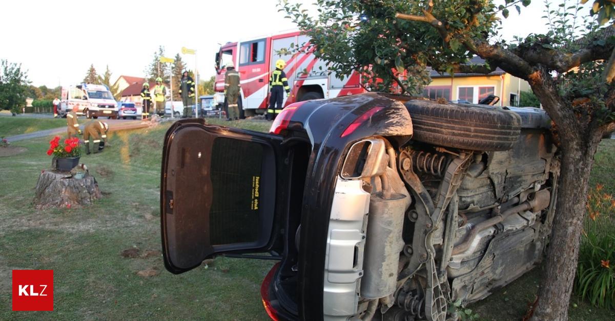 Unfall im Burgenland: Steirer (57) überschlug sich mit seinem Pkw und landete im Obstgarten